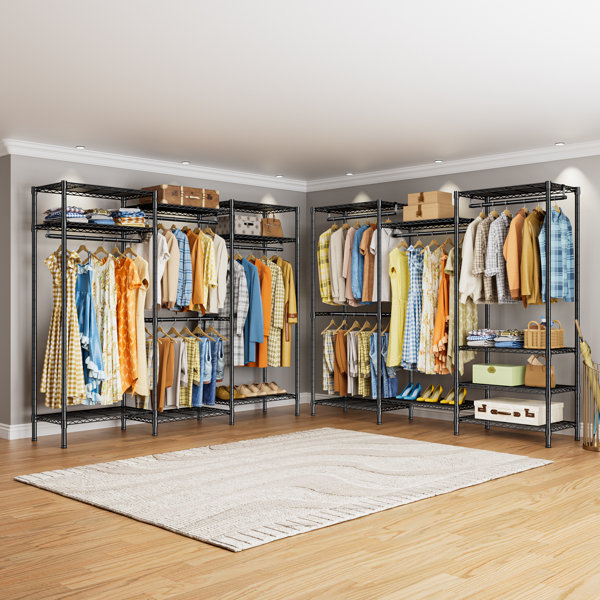 Rebrilliant Nazaria 8 Tiers Wire Garment Rack Heavy Duty Clothes Rack ...