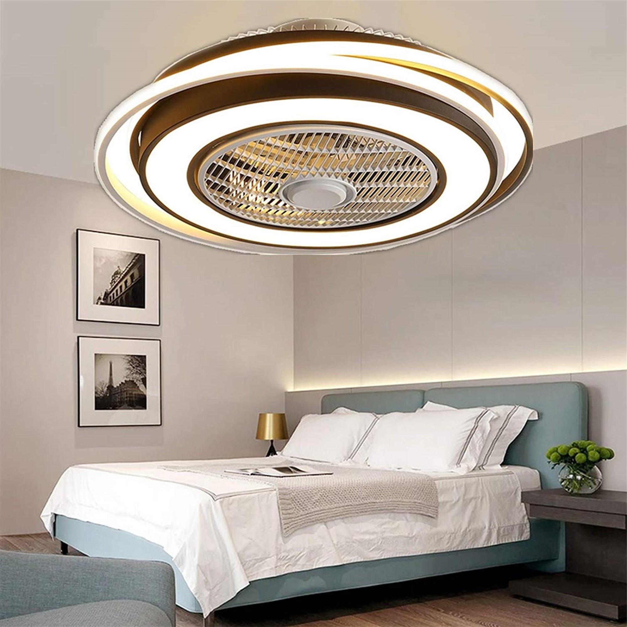 Wrought Studio™ 22 Inch Ceiling Fan With LED Lights, Modern Double ...