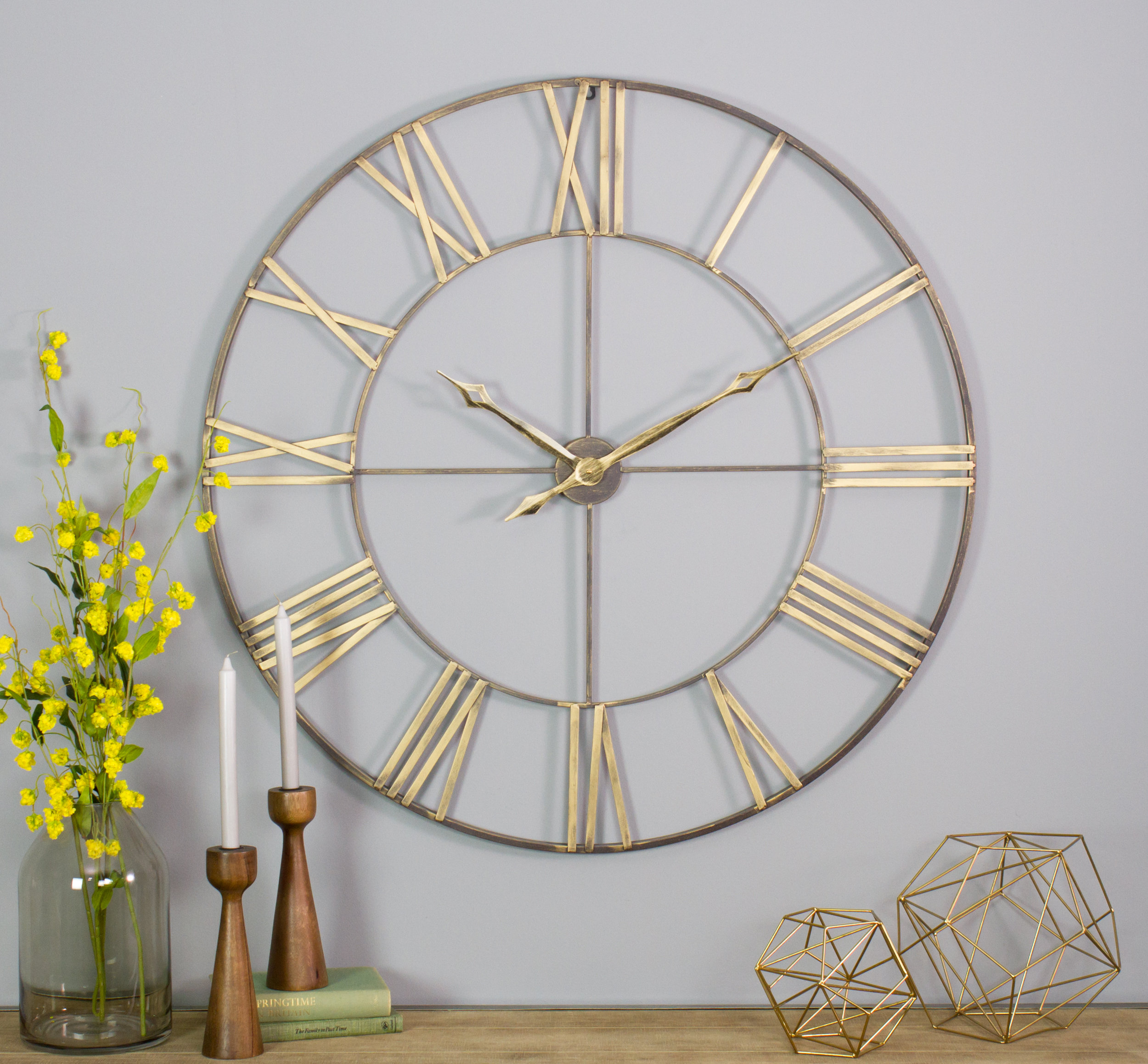 Etta Avenue™ Bedford Round Metal Farmhouse Wall Clock & Reviews | Wayfair