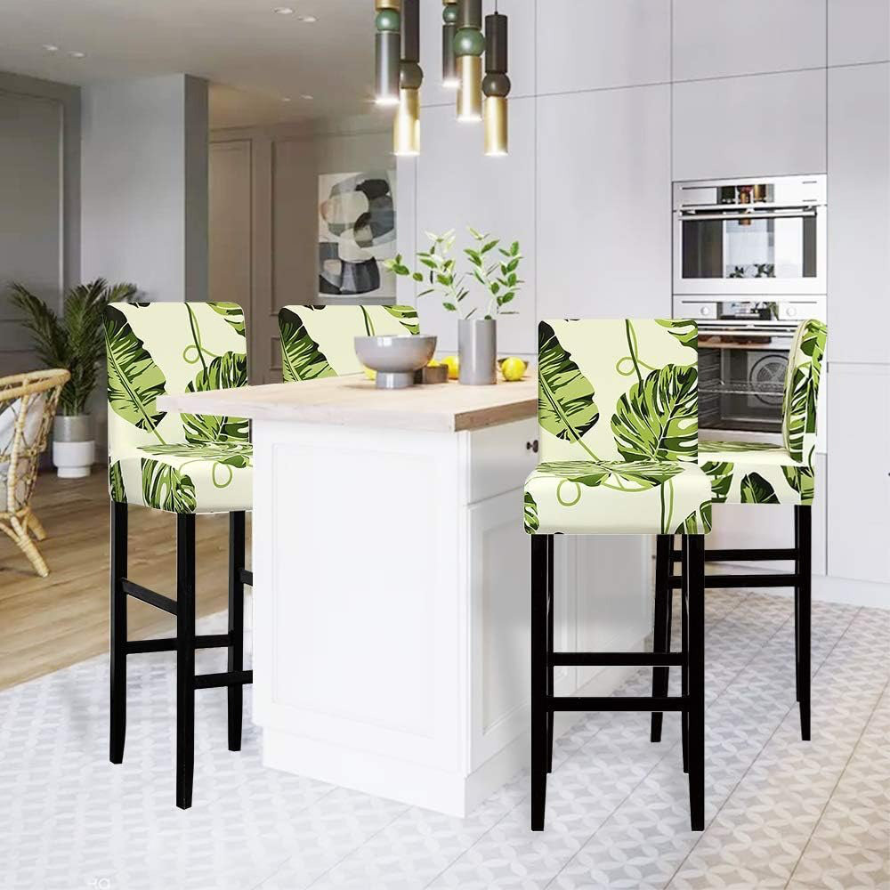 Bayou Breeze Jacquard Bar Chair Stool Cover - 4 Pack Stretch Bar Stool ...
