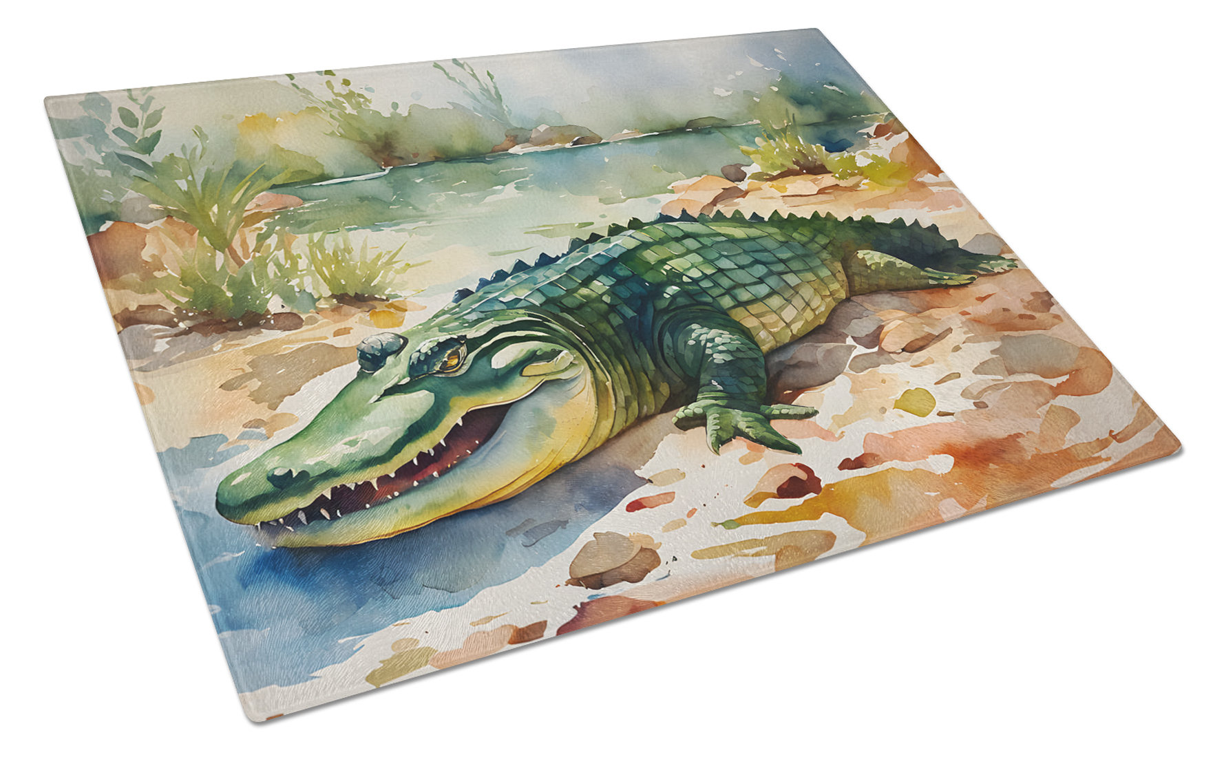 Caroline's Treasures Alligator Glass Cutting Board Large | Wayfair