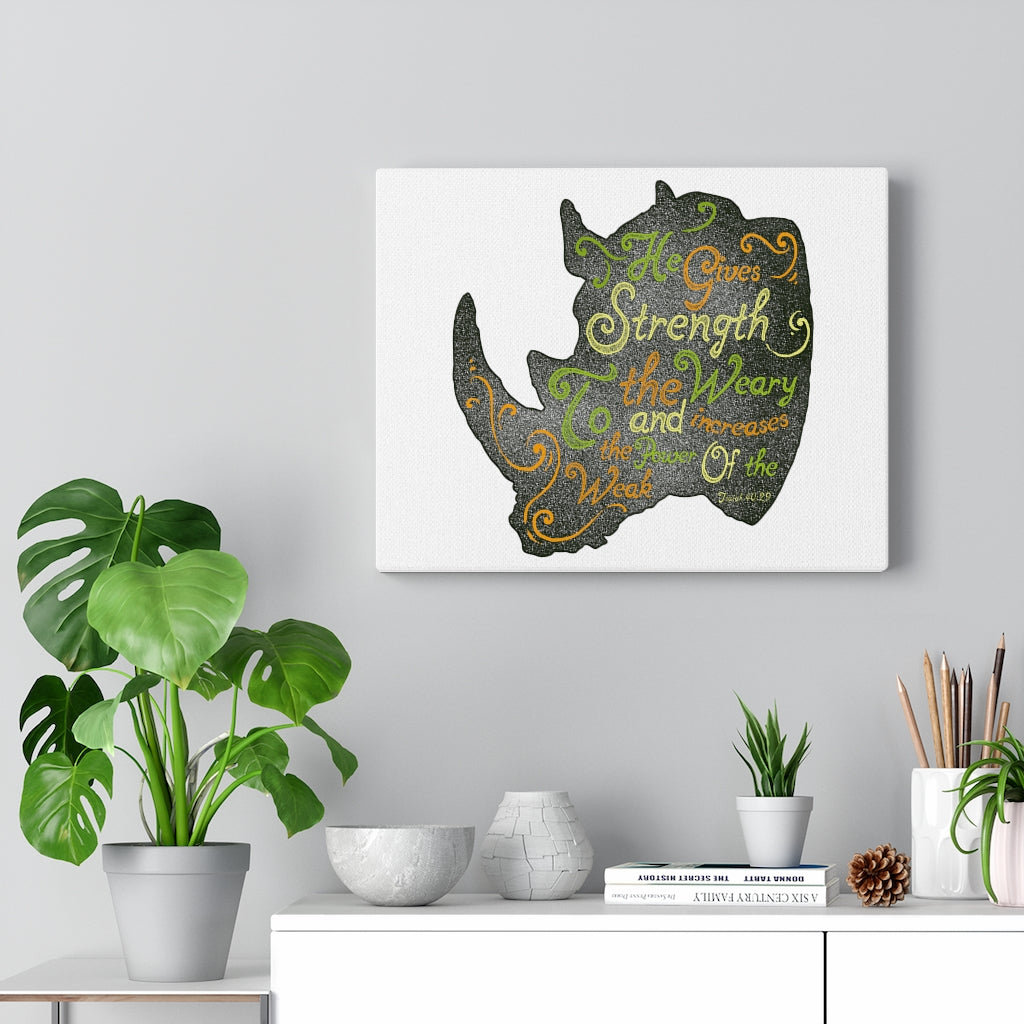 Trinx Inspirational Quote Canvas He Gives Strength Wall Art ...