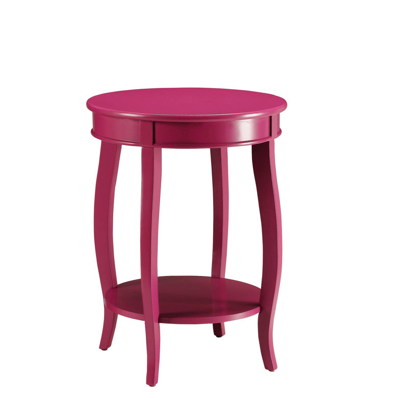 Winston Porter Purple Accent Table With Bottom Shelf | Wayfair