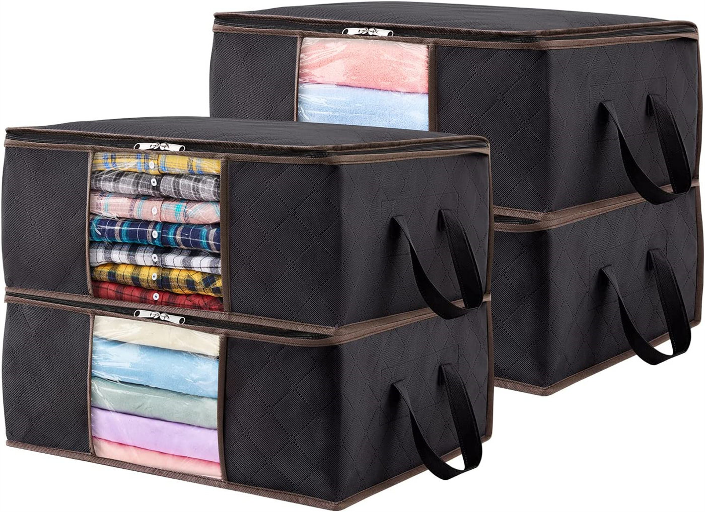 Rebrilliant Clothes Storage Bag, Foldable Storage Bins Closet Organizer ...