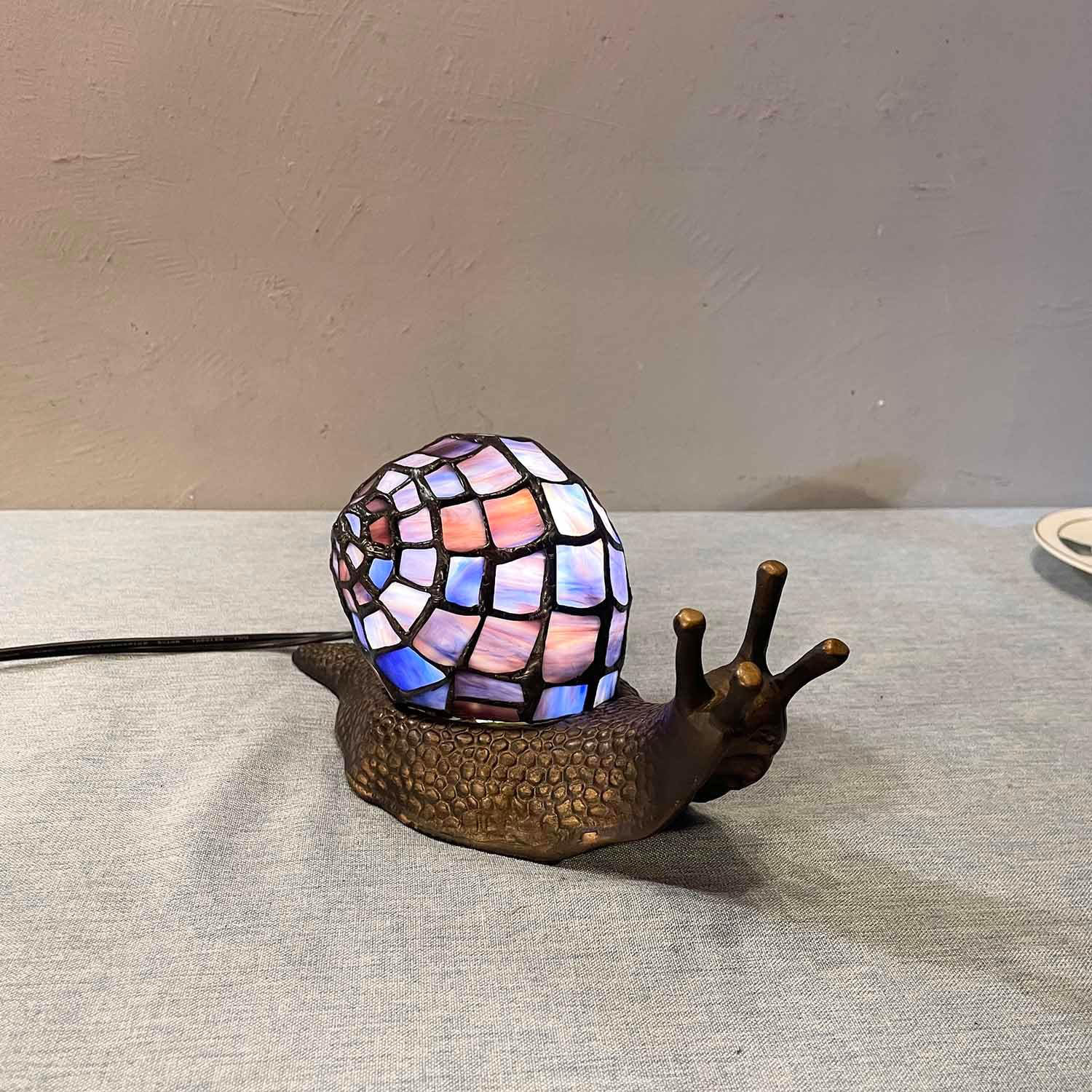 Bloomsbury Market Stained Glass Tiffany Style Snail Accent Lamp, Purple ...