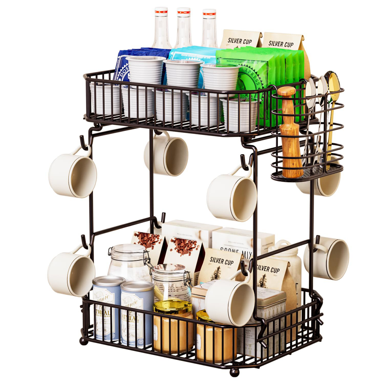 Mint Pantry® 2 Tier Coffee Station Organizer For Countertop, Coffee Mug ...