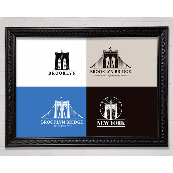 Happy Larry Brooklyn Bridge Design Framed Print | Wayfair.co.uk