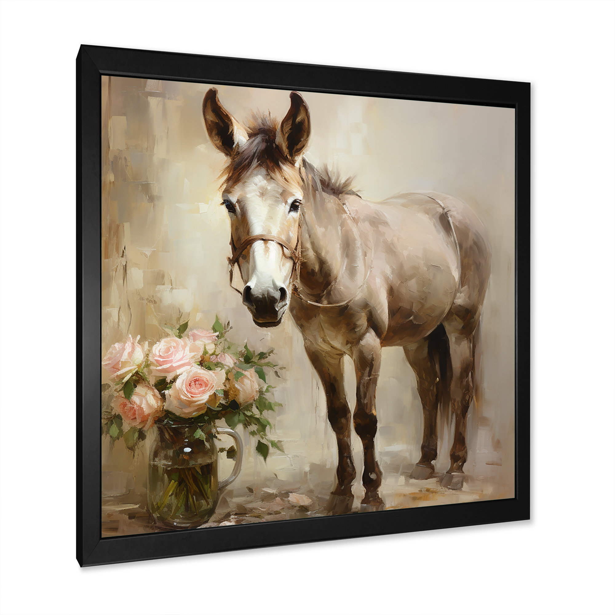 August Grove® Farmhouse Donkey In Field I - Donkey Wall Art | Wayfair