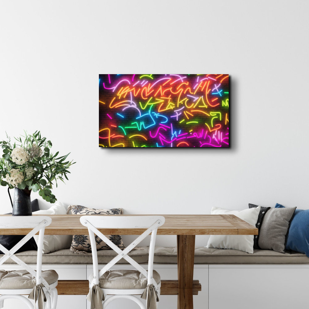 ATX Art Group LLC Subway Neon Graffiti Colorfield Pop Art On Canvas ...