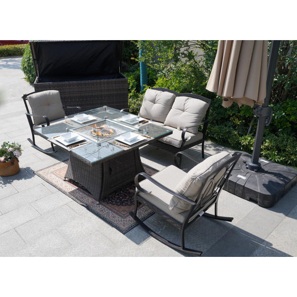 Lark Manor 5 Piece Complete Patio Set with Cushions & Reviews - Wayfair ...