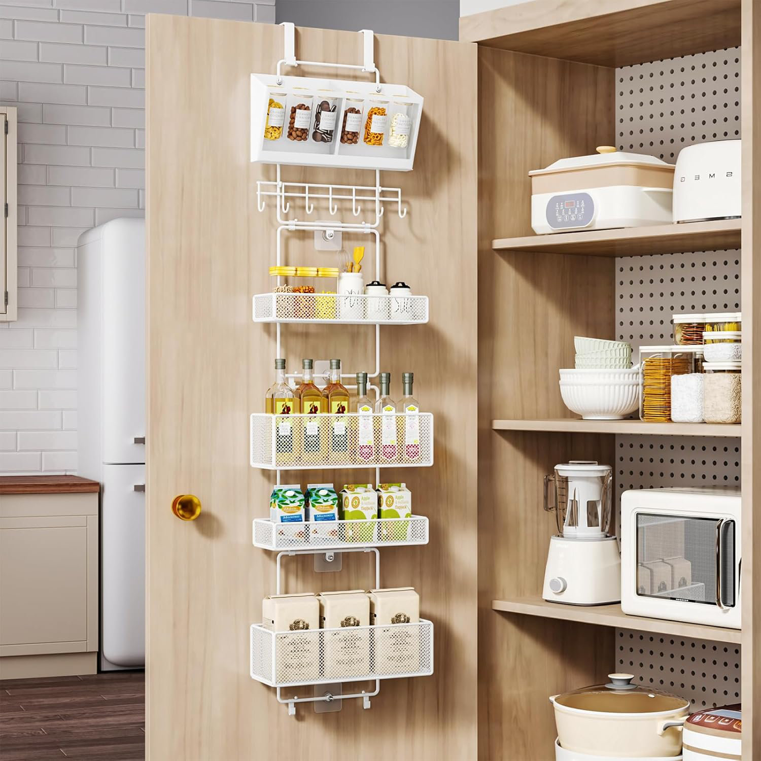 CHUANGWENYI Over Door Organizer Hanging , 6 Tier Over The Door Storage With Visual Pockets ...