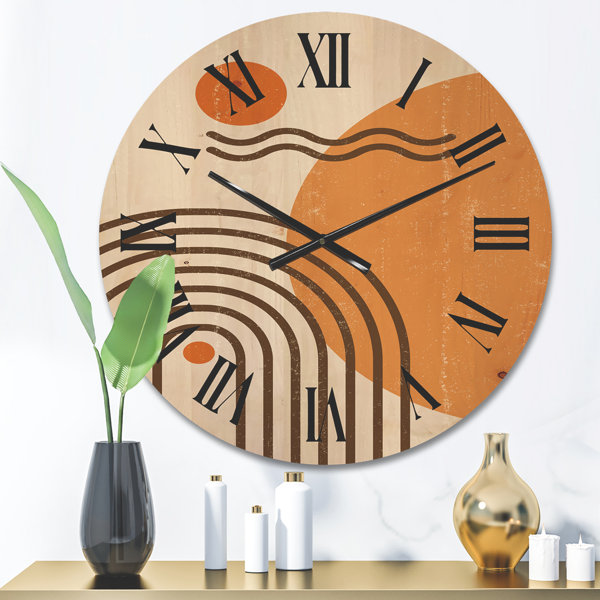 East Urban Home Solid Wood Wall Clock | Wayfair