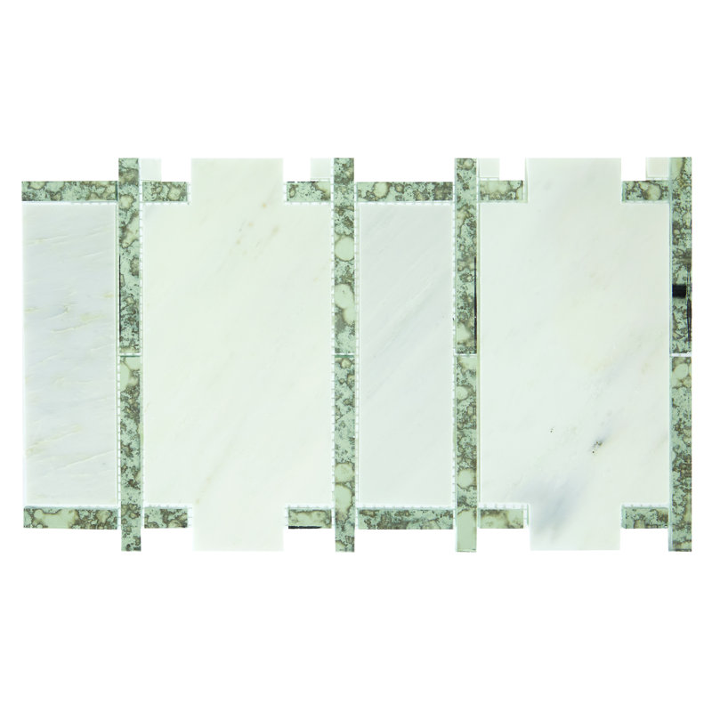 Daltile Lavaliere First Snow Natural Stone Mosaic Wall Tile | Wayfair