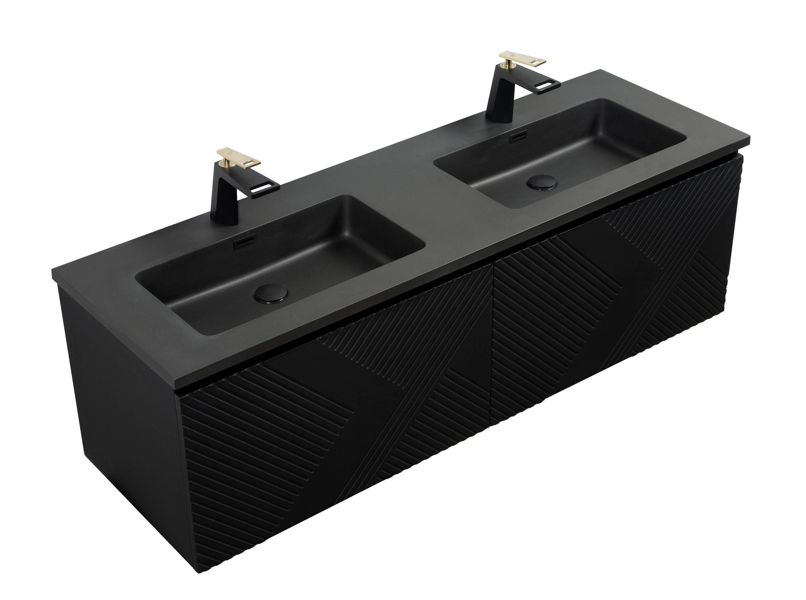 Latitude Run® Breesford 59'' Wall Mounted Double Bathroom Vanity with ...