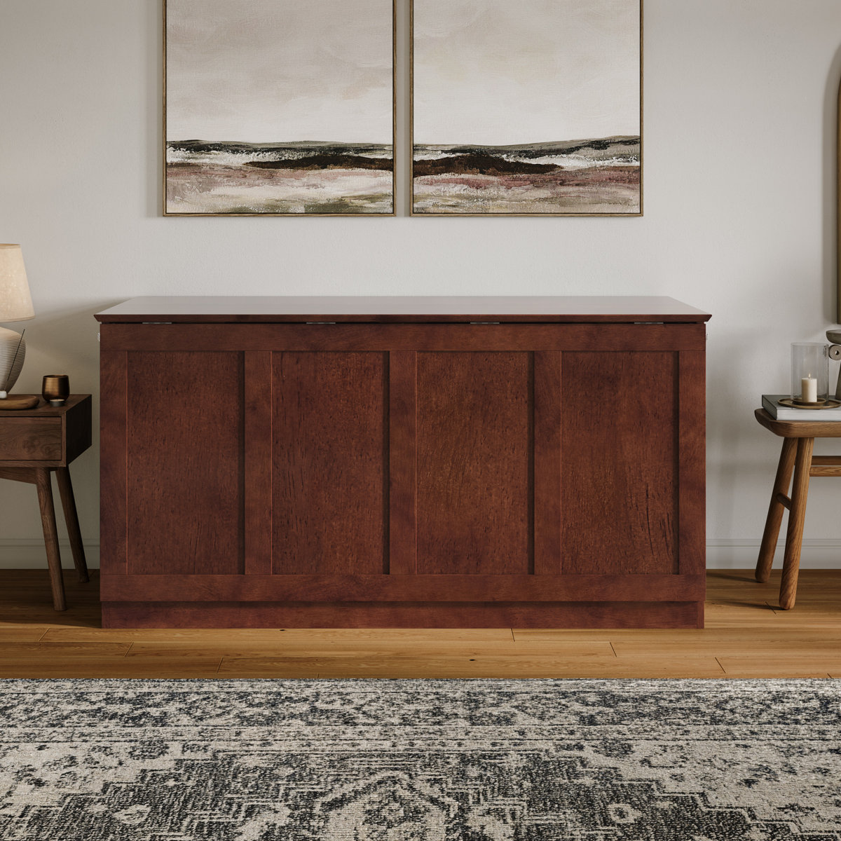 Latitude Run® Westfield Low Profile Wood Murphy Bed Chest with 6 ...