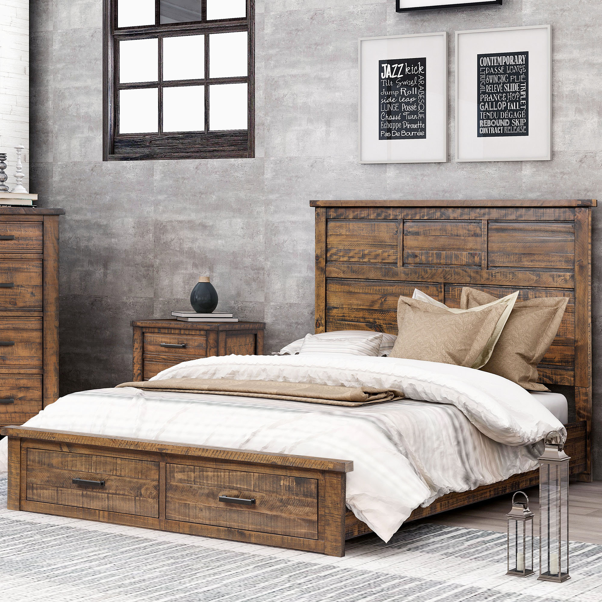 Millwood Pines Indira Queen Solid Wood Storage Platform Bed | Wayfair
