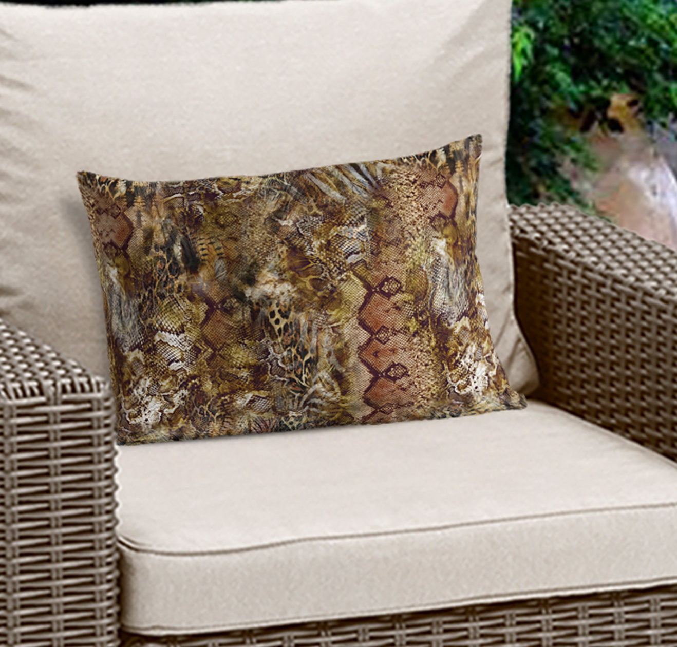 Kavka Python Animal Print Indoor/Outdoor Throw Pillow | Wayfair