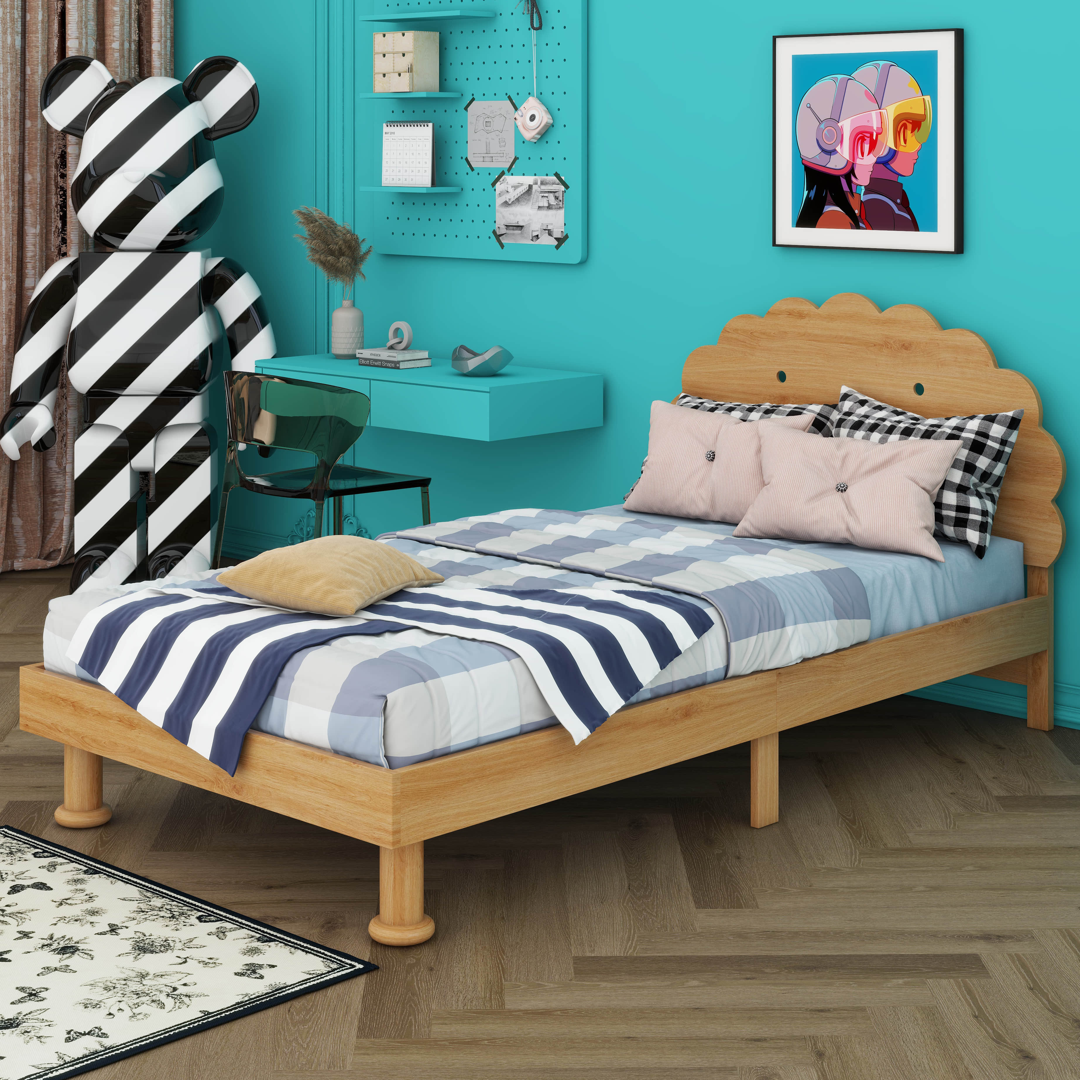 Lark Manor™ Twin Size Kids Cookie-Shaped Bed Frame | Wayfair