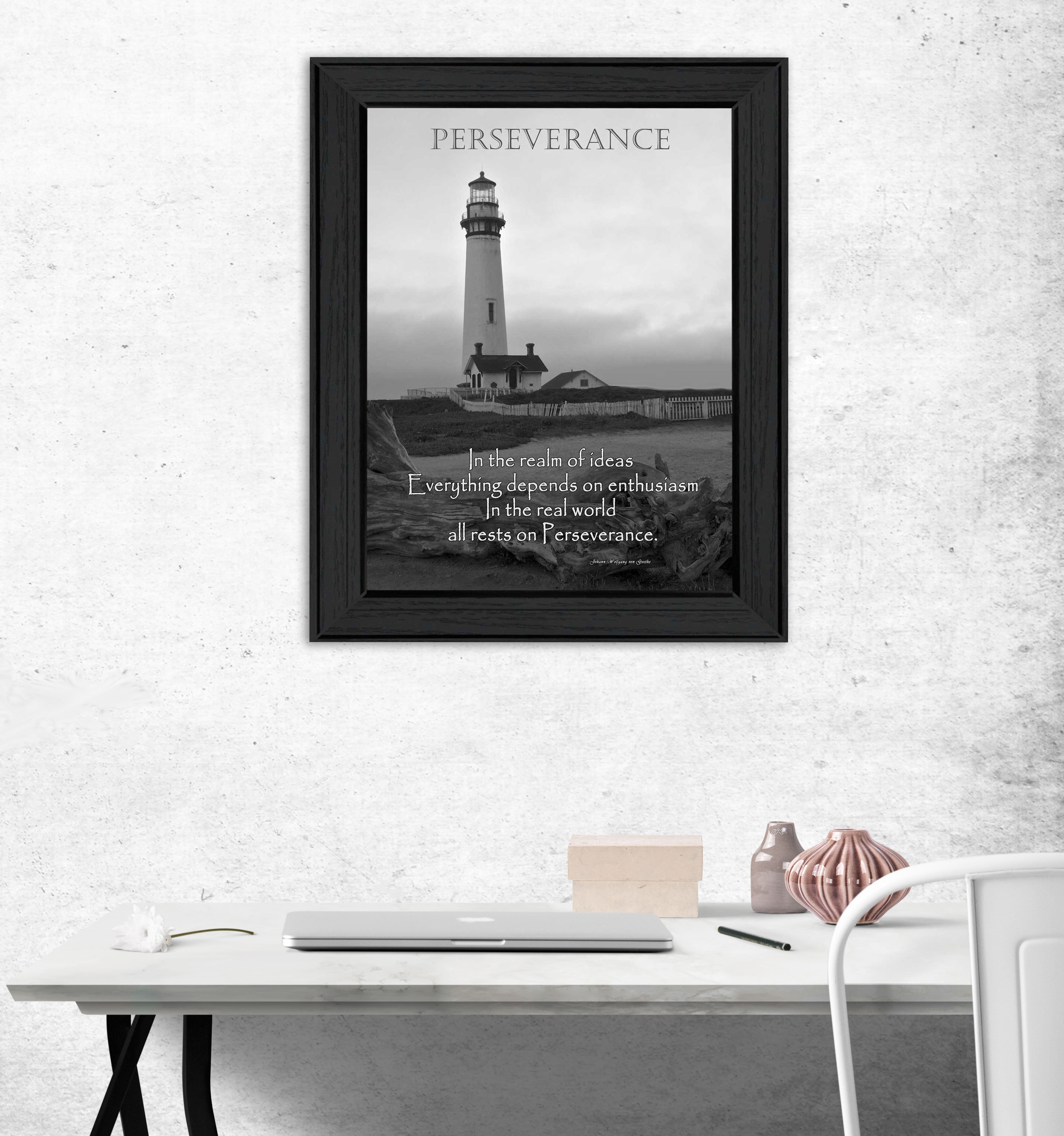 Trinx Perseverance Grayscale - Picture Frame Graphic Art - Wayfair Canada