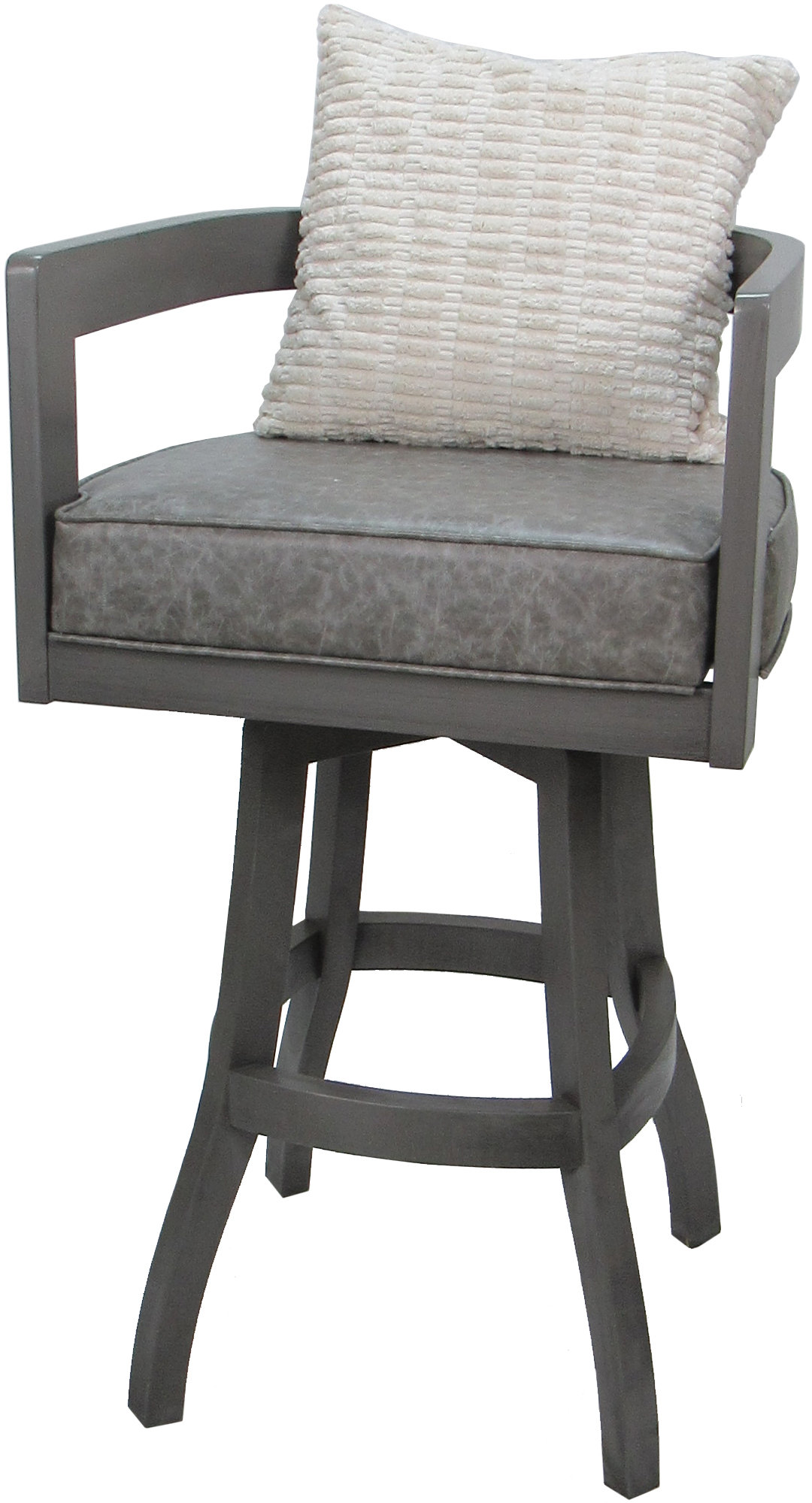 Hokku Designs Rachelle Marble Gray Vinyl - Cream Pillow | Wayfair