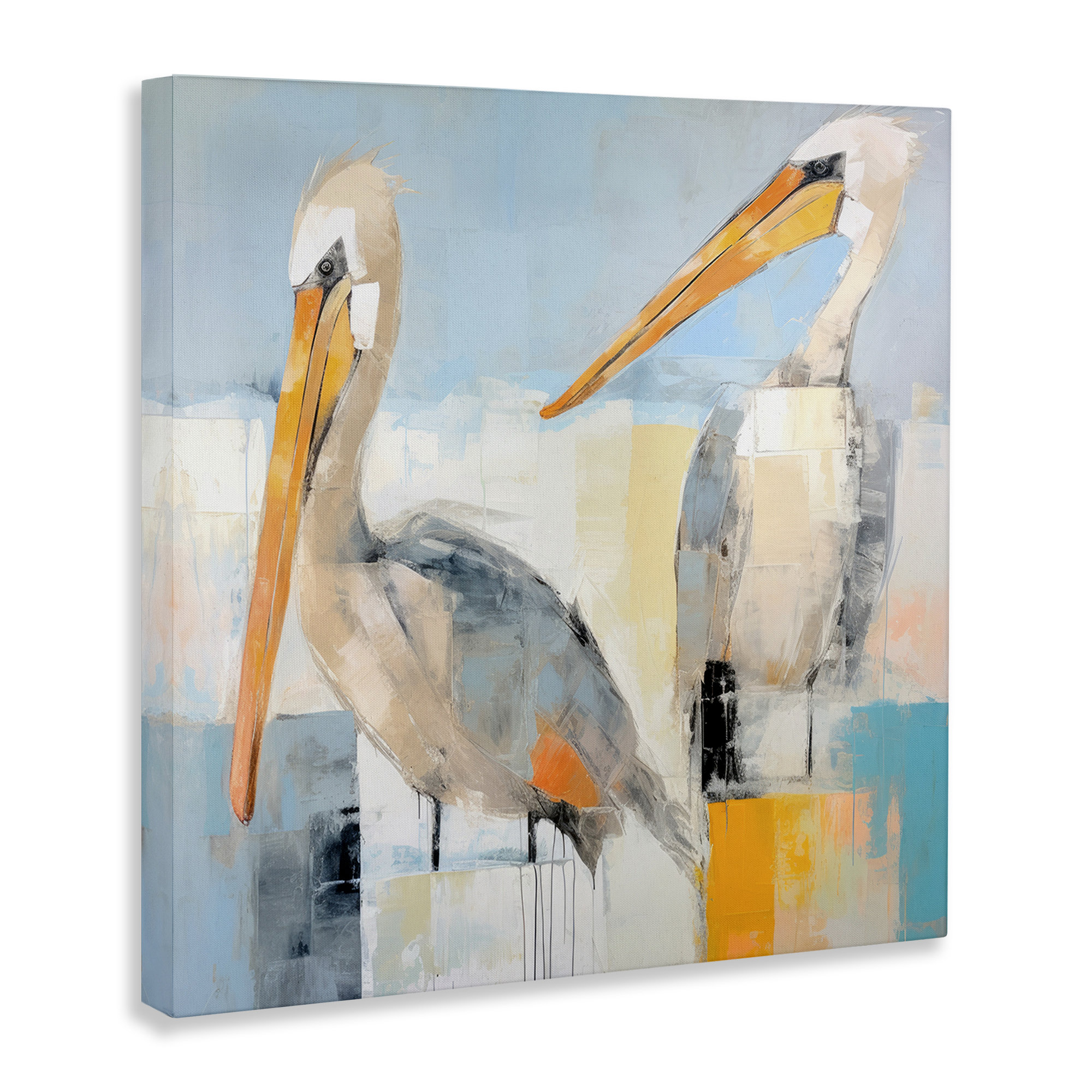 Highland Dunes Pelicans Abstract Pattern Canvas Wall Art by Irena Orlov ...