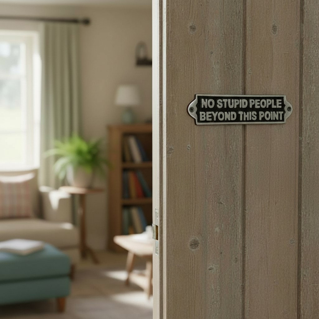Happy Larry No Stupid People Wall Sign | Wayfair.co.uk