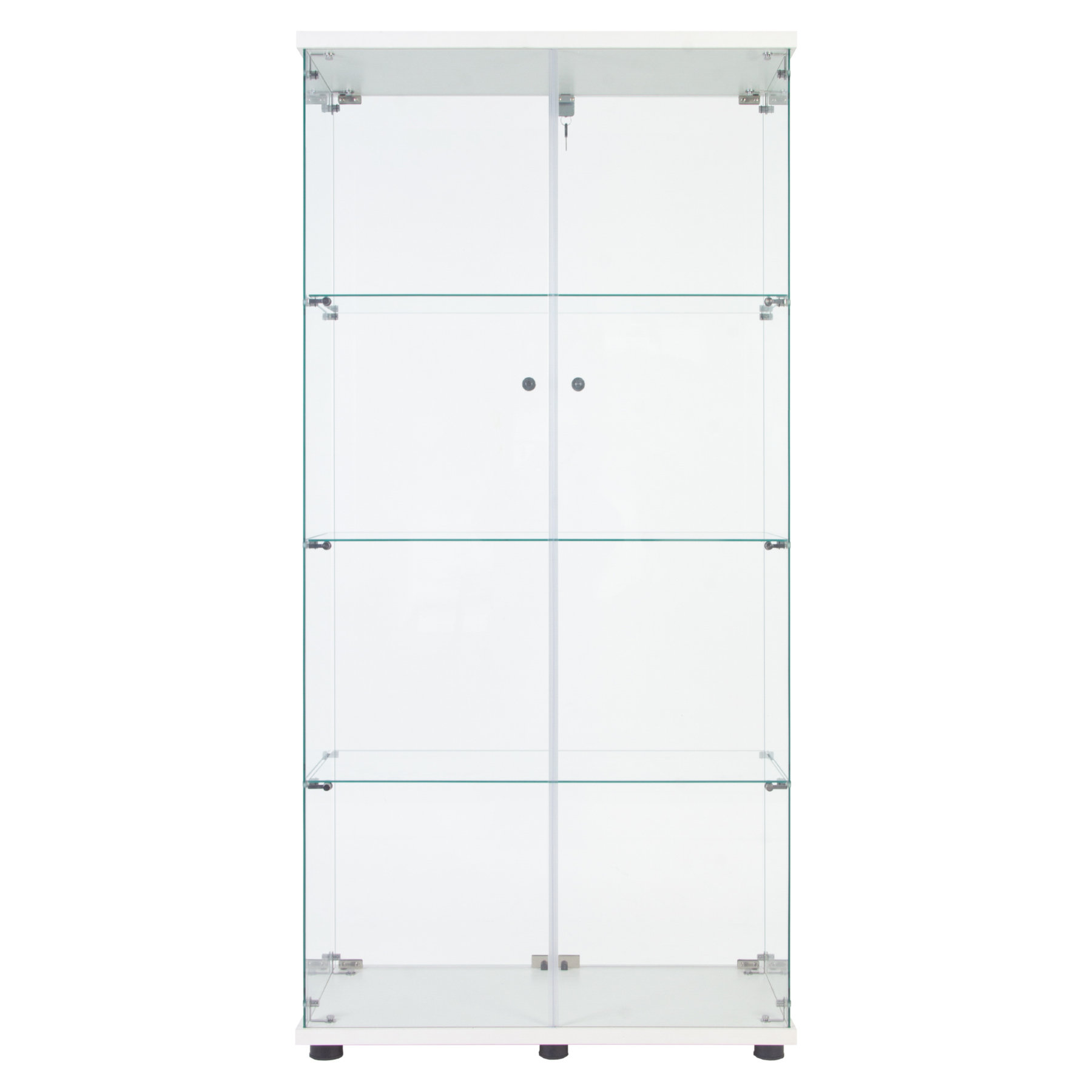 RoseateRustic Led Strip Lighted Glass Display Stand With 4 Shelves, 12 ...