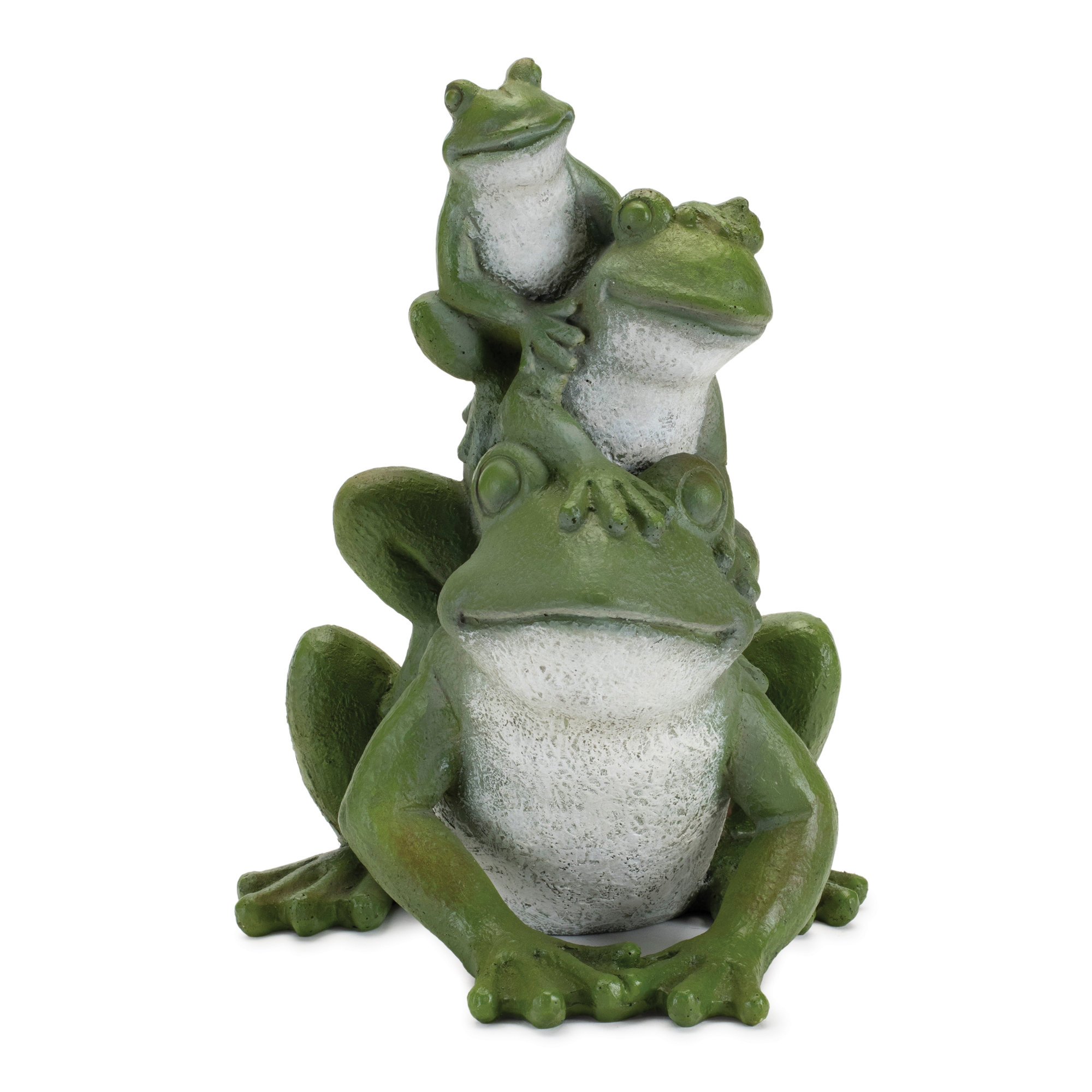 Arlmont & Co. Triple Garden Frog Stack Statue 9"H | Wayfair