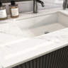 Ebern Designs 31 Inch Marble Vanity Top For Bathroom - White Sintered ...