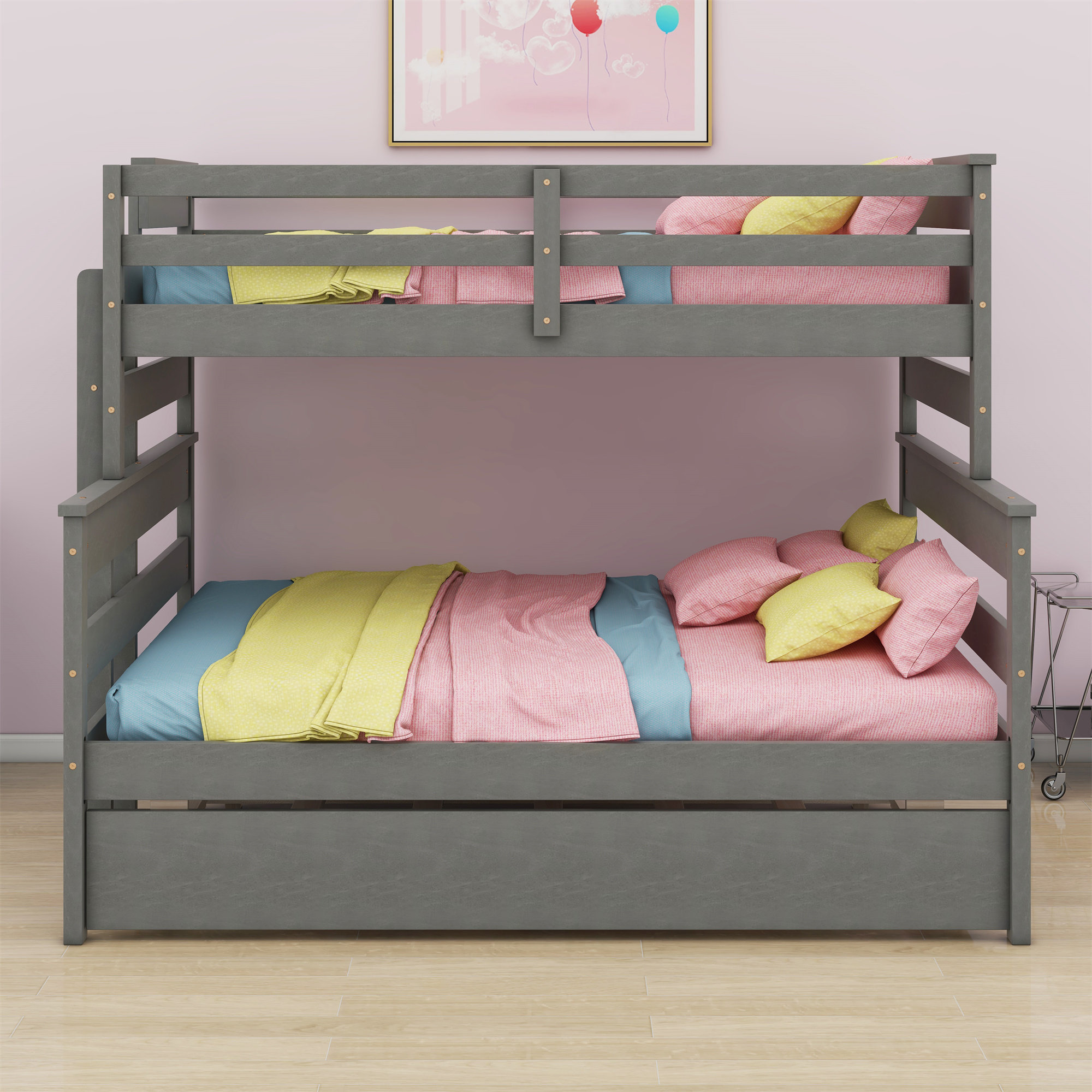 Harriet Bee Leda Kids Twin Over Full Bunk Bed | Wayfair