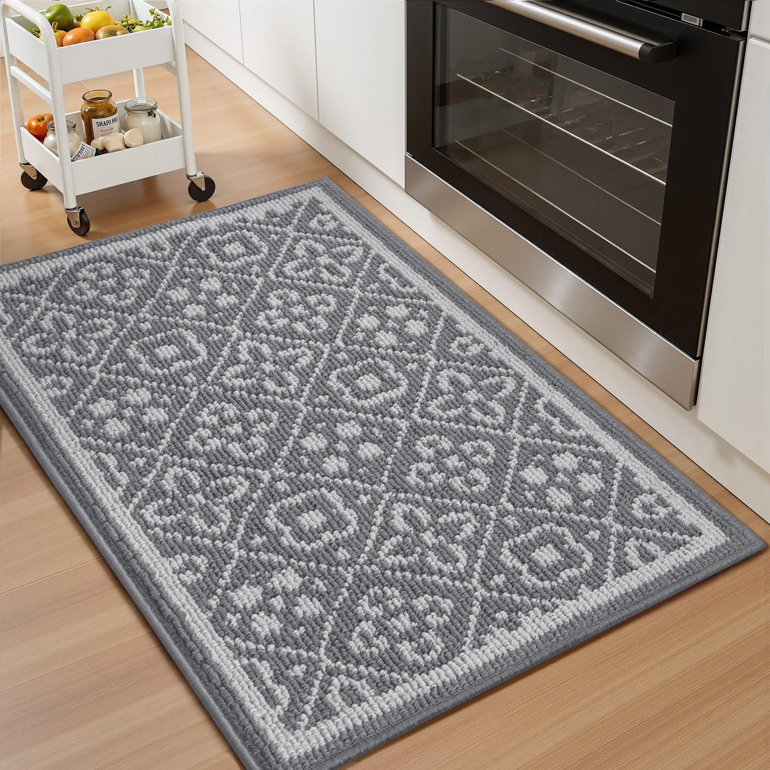 Red Barrel Studio® Floral Kitchen Floor Mats Before Sink, Absorbent ...