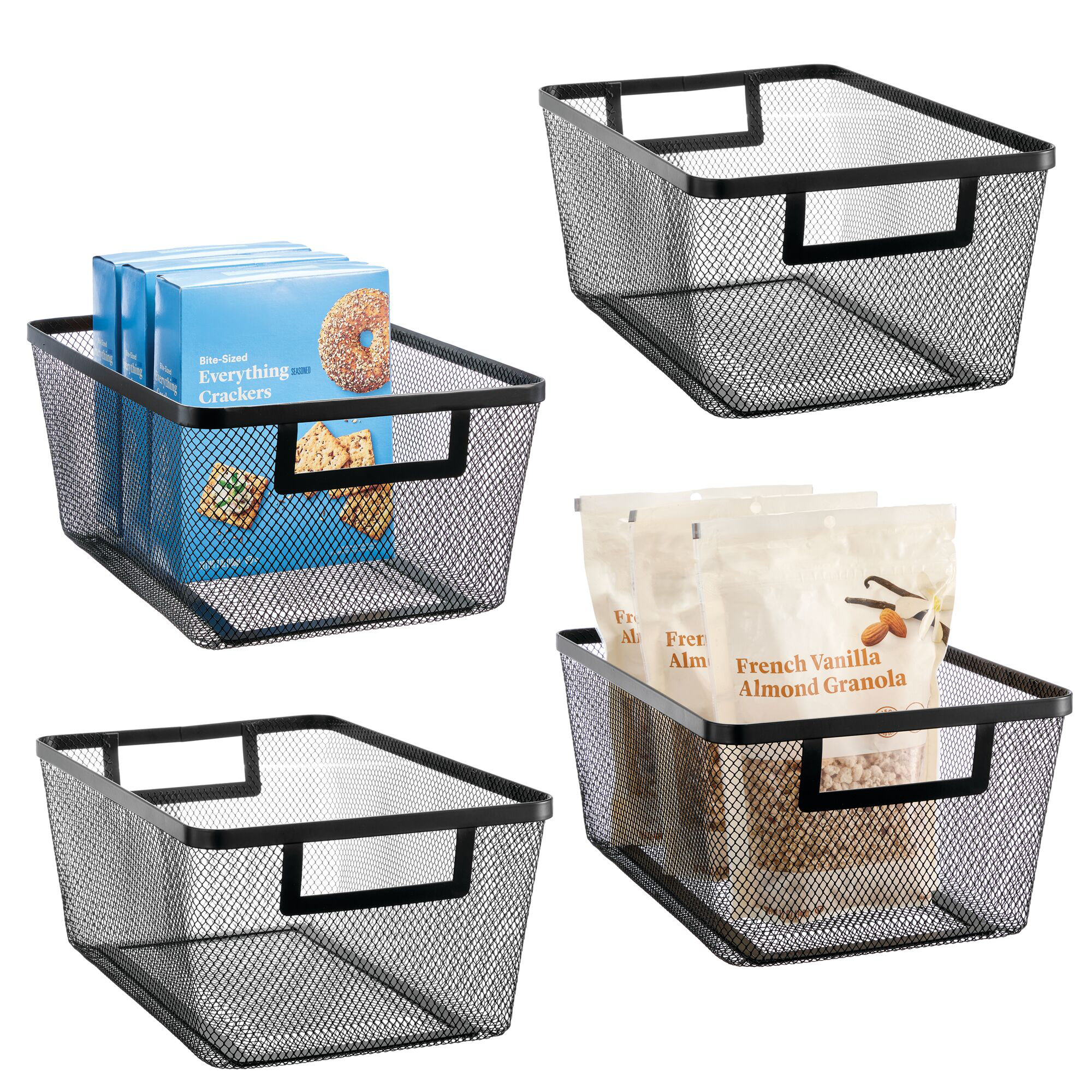 iDesign Metal Mesh Pantry Basket with Handles for Kitchen Organization ...