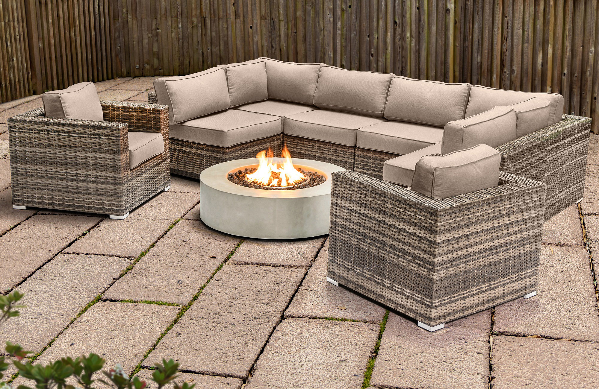 Latitude Run® Sayma Fully Assembled 9 Pieces Sectional Seating Group ...