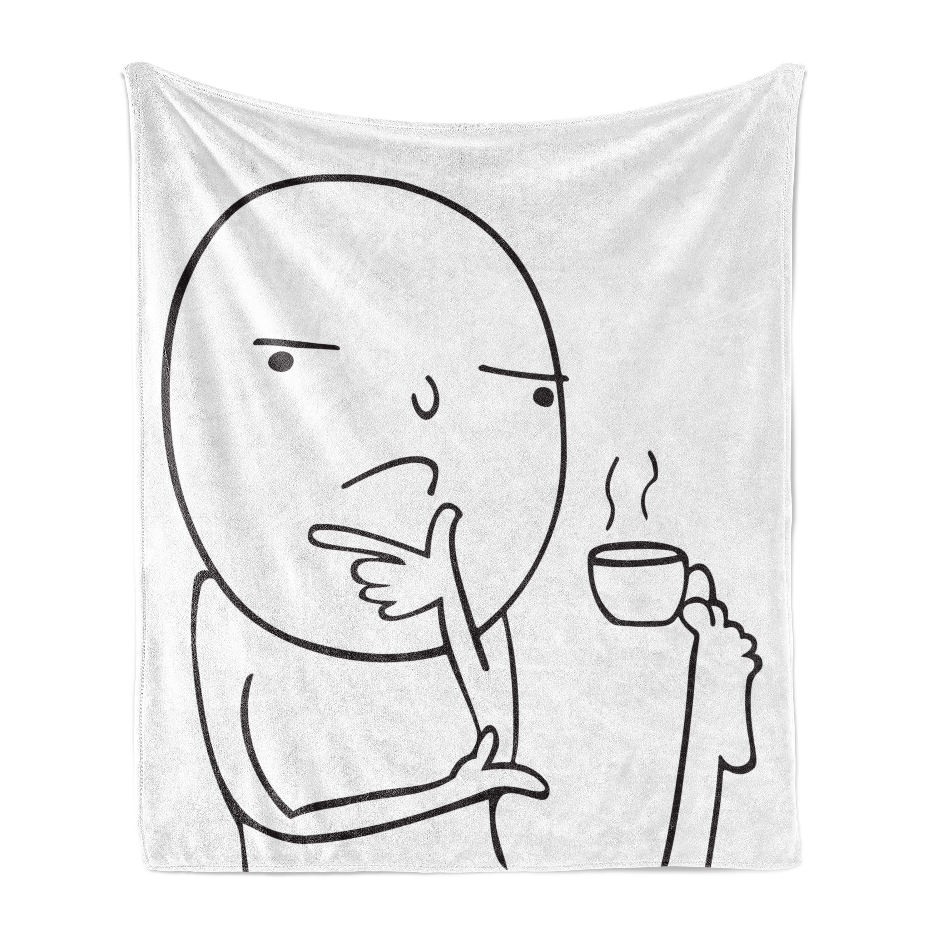 Ambesonne Humor Fleece Throw Blanket Thoughtful Meme Coffee Black and ...