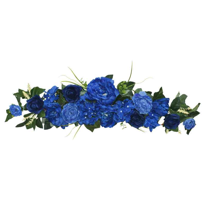 Primrue 32" Blue Peony Rose Hydrangea Swag & Reviews | Wayfair