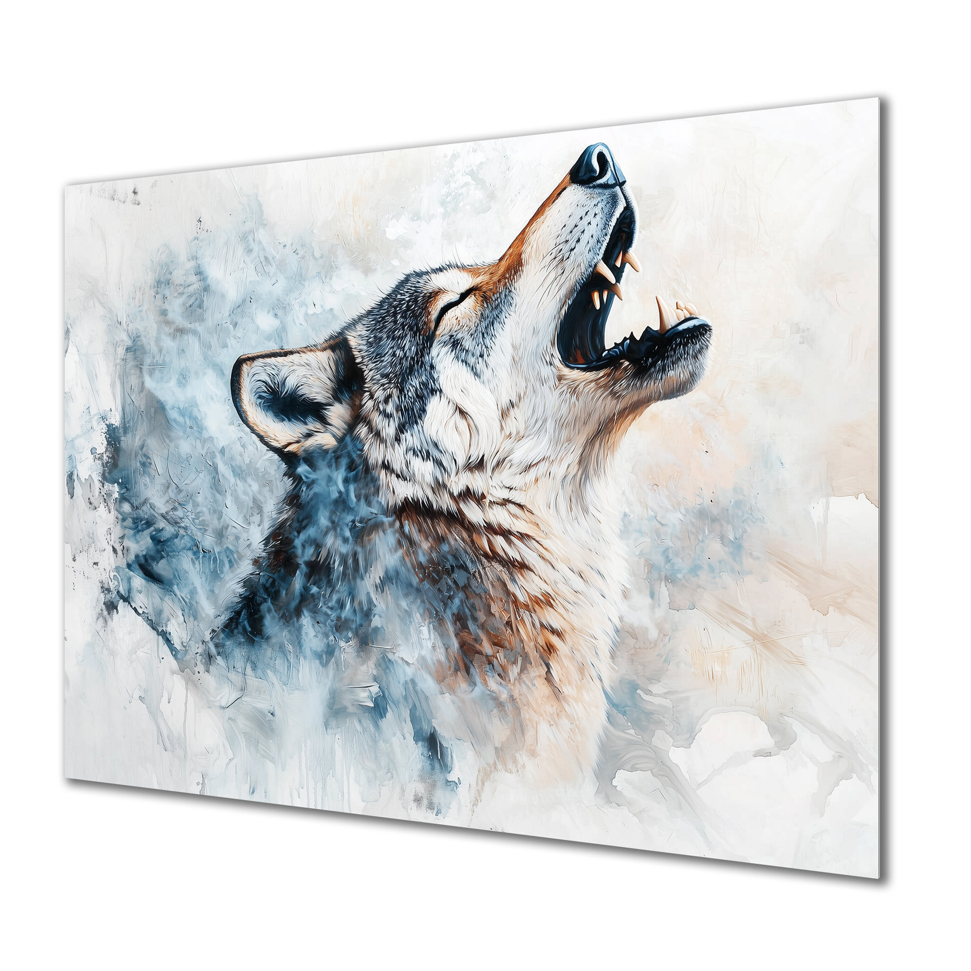 Ophelia & Co. Wolf Howl In Soft Colors II - Animals Metal Wall Decor ...