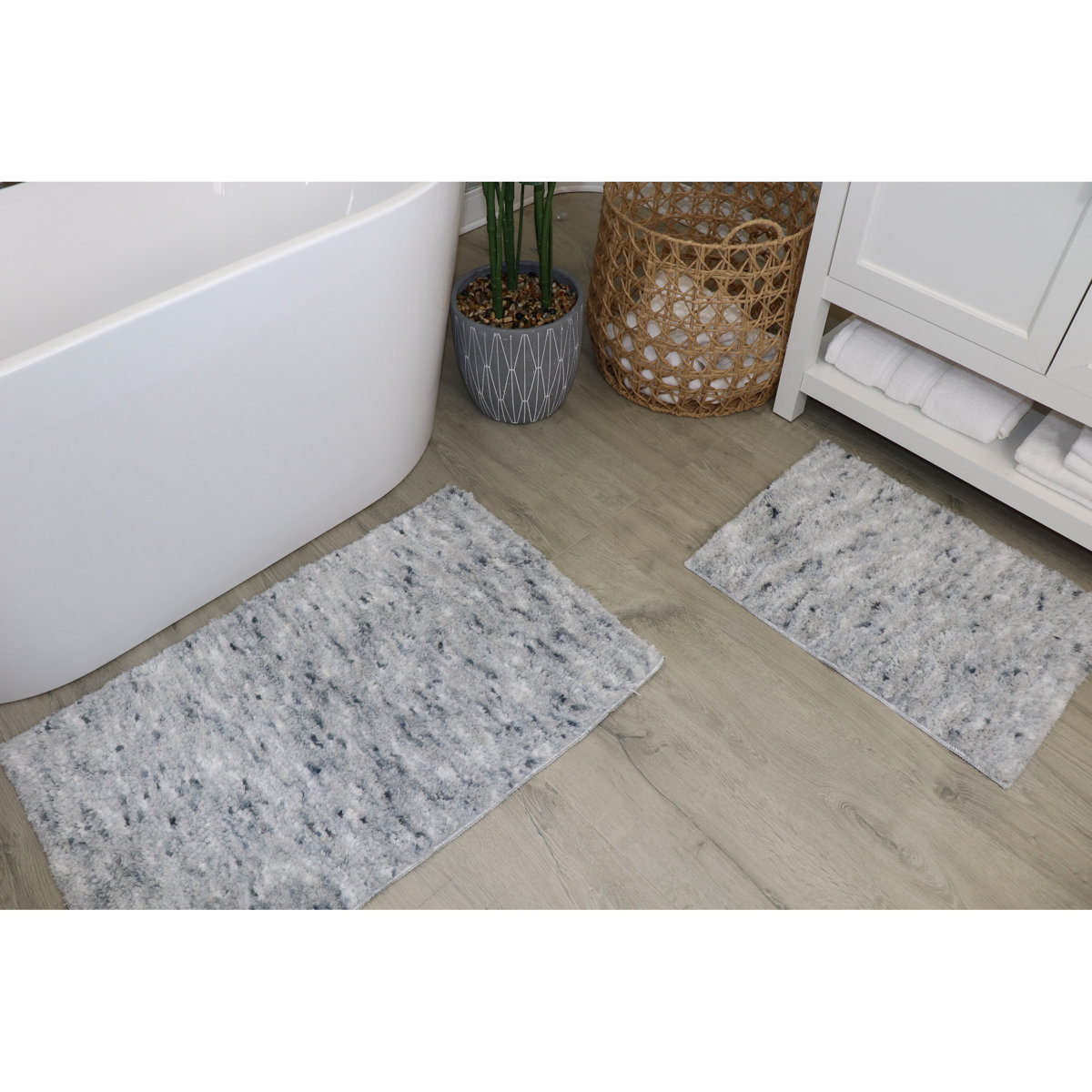 17 Stories Cloud Comfort 100% Polyester Microfiber Bath Rug Set, Non ...