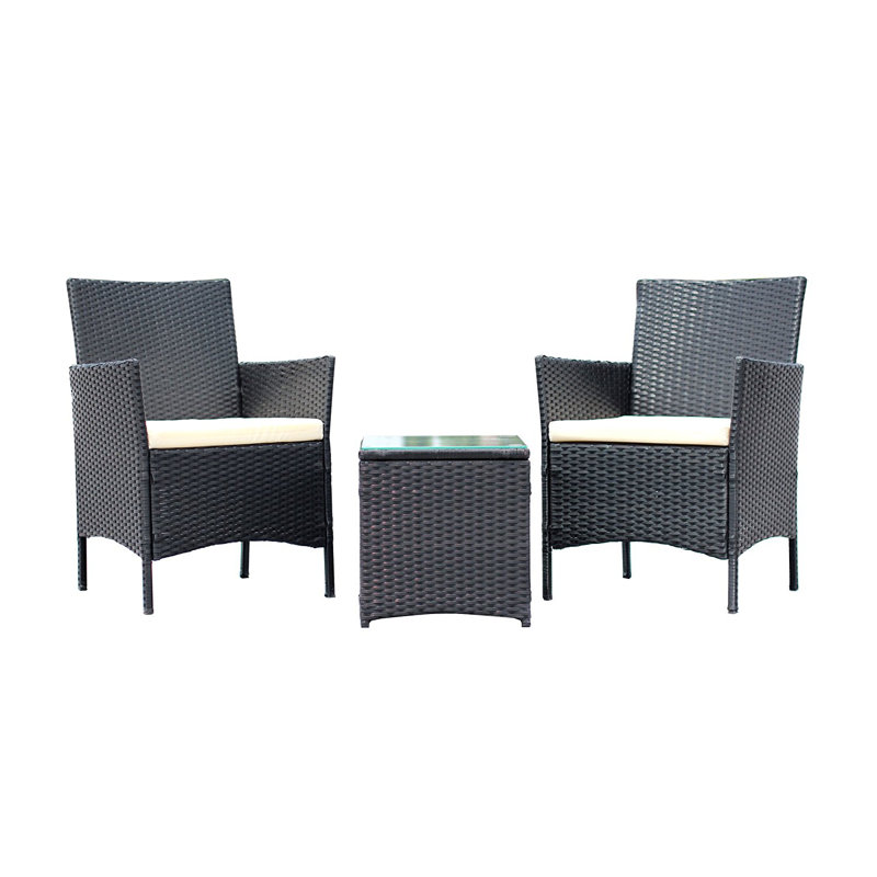 Ebern Designs Brogdon 3 Piece Rattan Conversation Set with Cushions ...