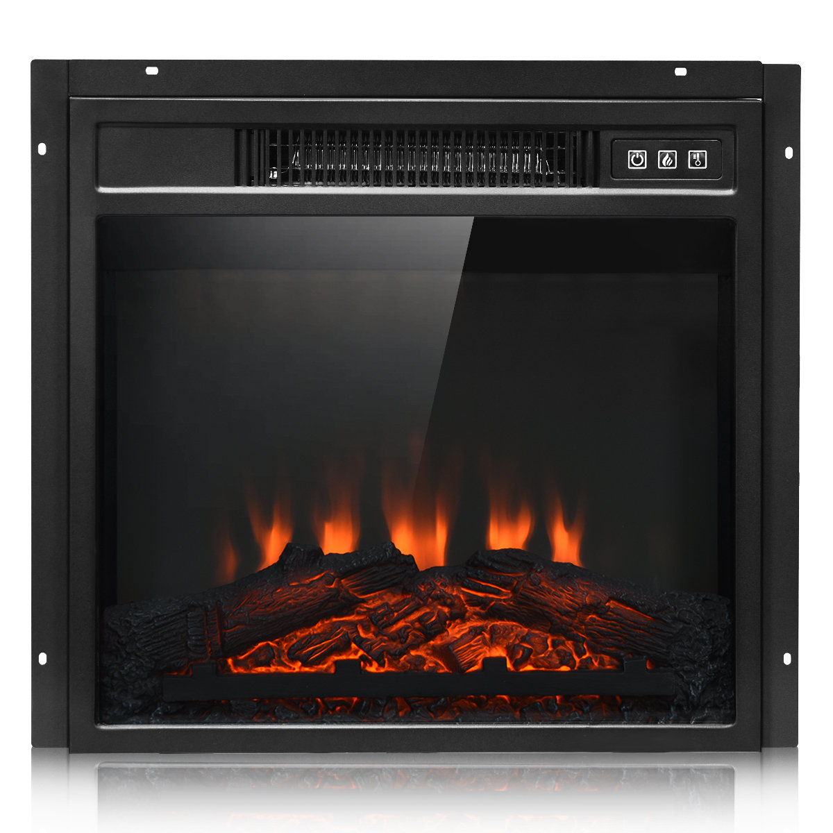 Symple Stuff 18'' Electric Fireplace Heater Freestanding & Recessed ...