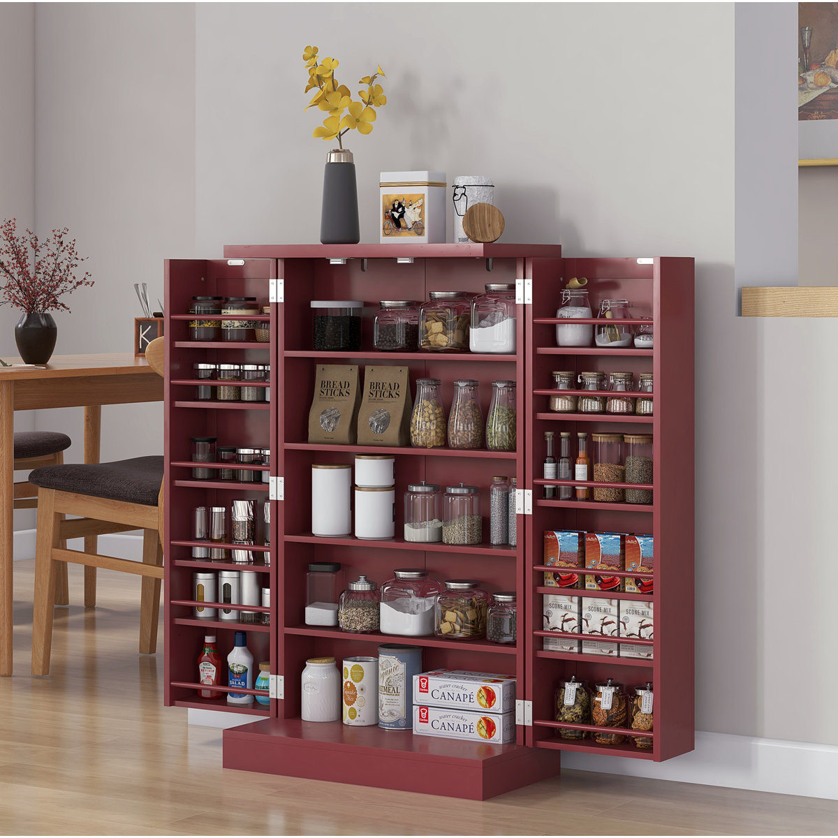 Lark Manor™ Kitchen storage locker, freestanding cupboard, double door ...