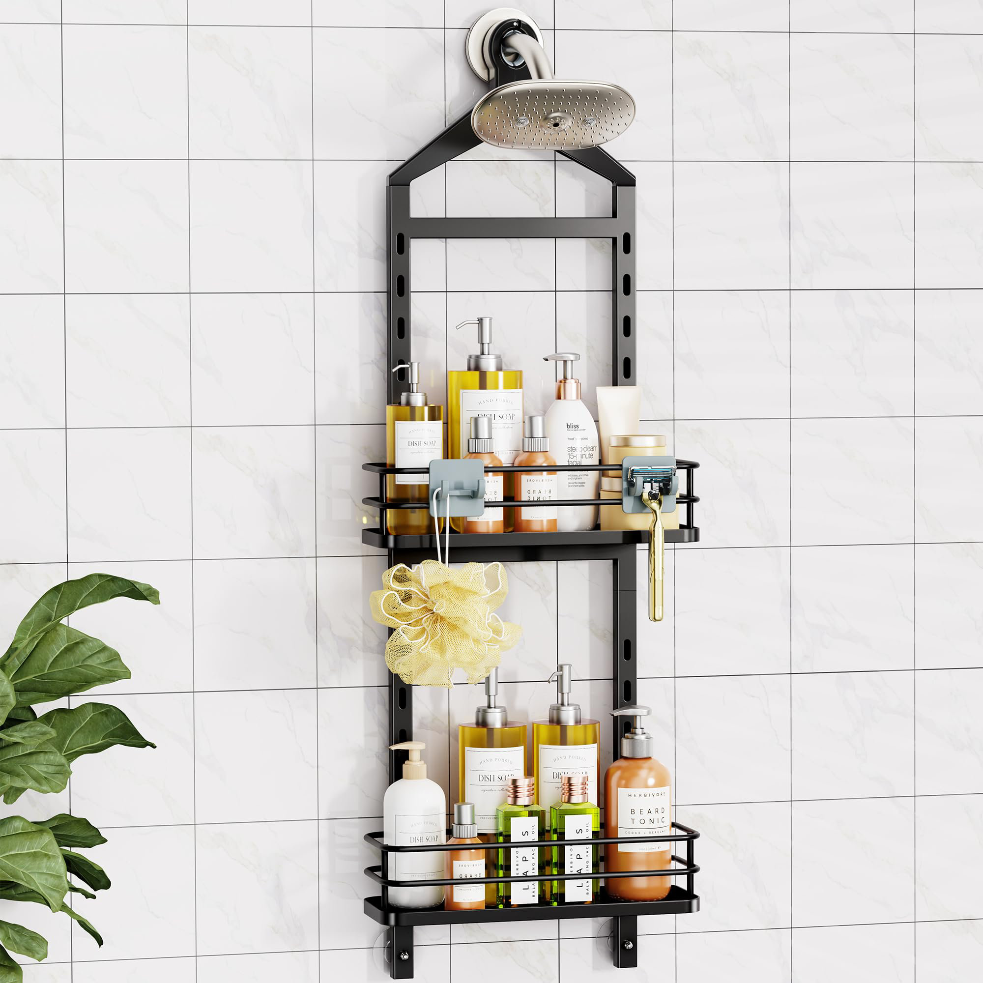 Rebrilliant 2 Tier Shower Caddy Organizer-Over The Shower Head Caddy ...