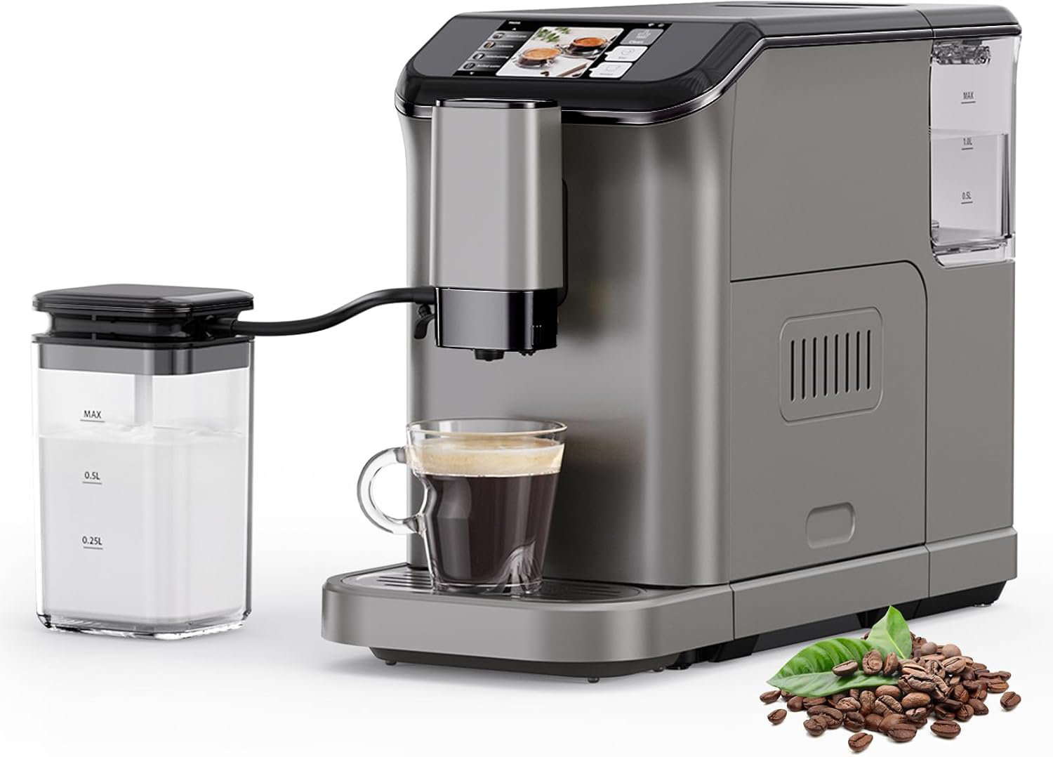 Yiimo Automatic Espresso Machine with Built-in Grinder & Milk Frother ...