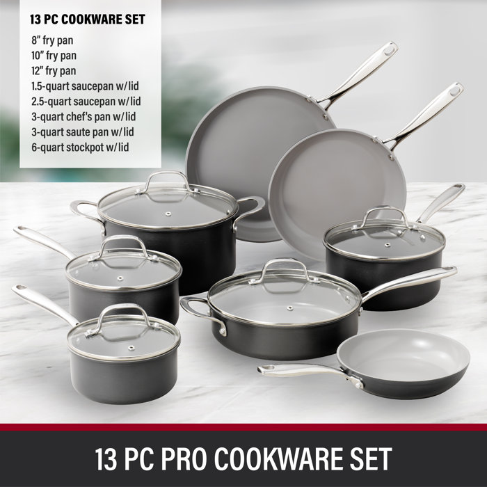GraniteStone Granite Stone Pro Chalk Nonstick Pots & Pans Set 13 Piece ...
