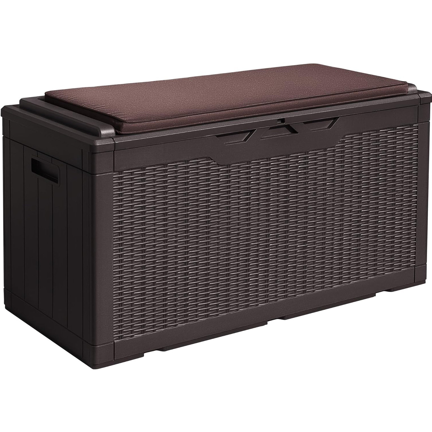 OTOTWER 48'' W 100 Gallons Water Resistant Resin Lockable Deck Box in ...