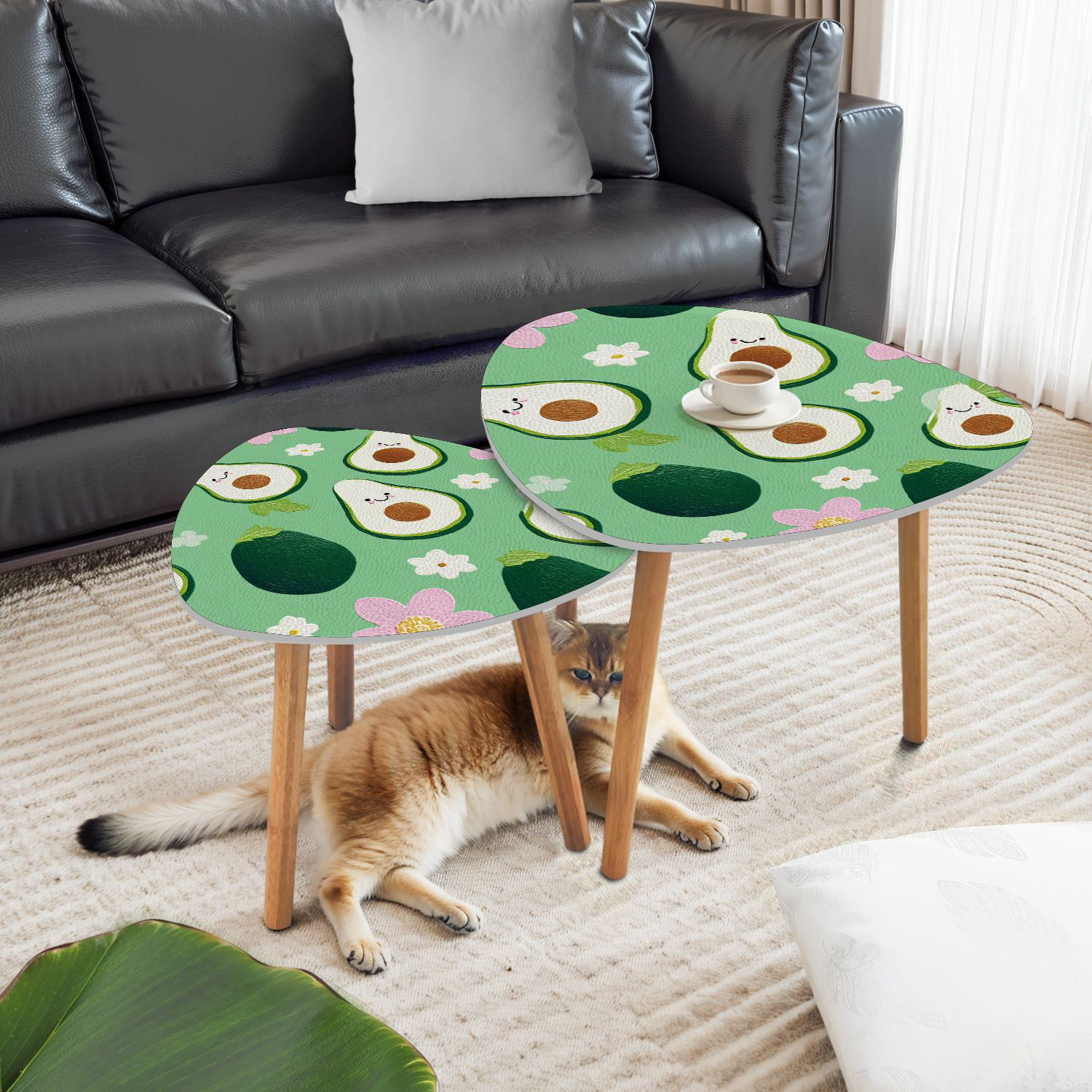 George Oliver Triangle Nesting Coffee Table Set of 2 cute flowers End ...