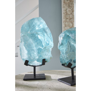 Phillips Collection Refractory Glass Sculpture, Blue, On Base | Wayfair