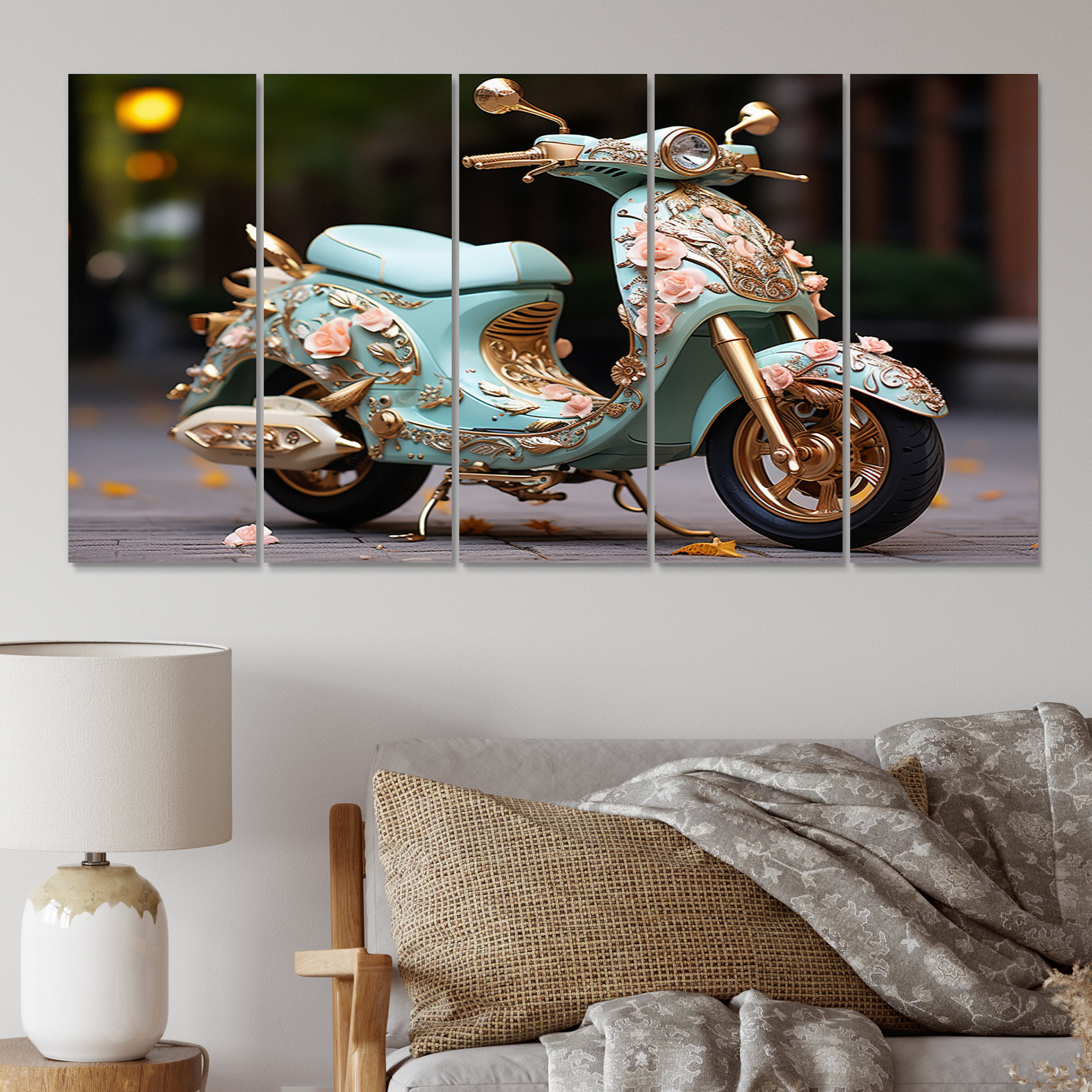 Mercer41 Turquoise Gold Scooter Custom Cruiser III - Transportation ...