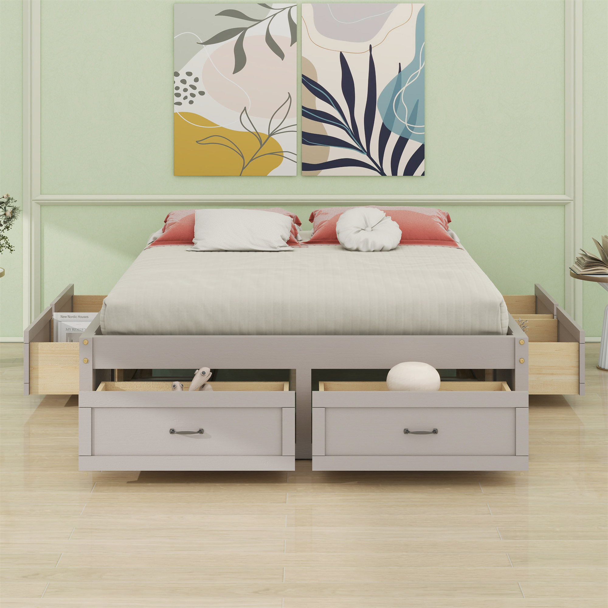 Red Barrel Studio® Platform Bed With 6 Storage Drawers | Wayfair