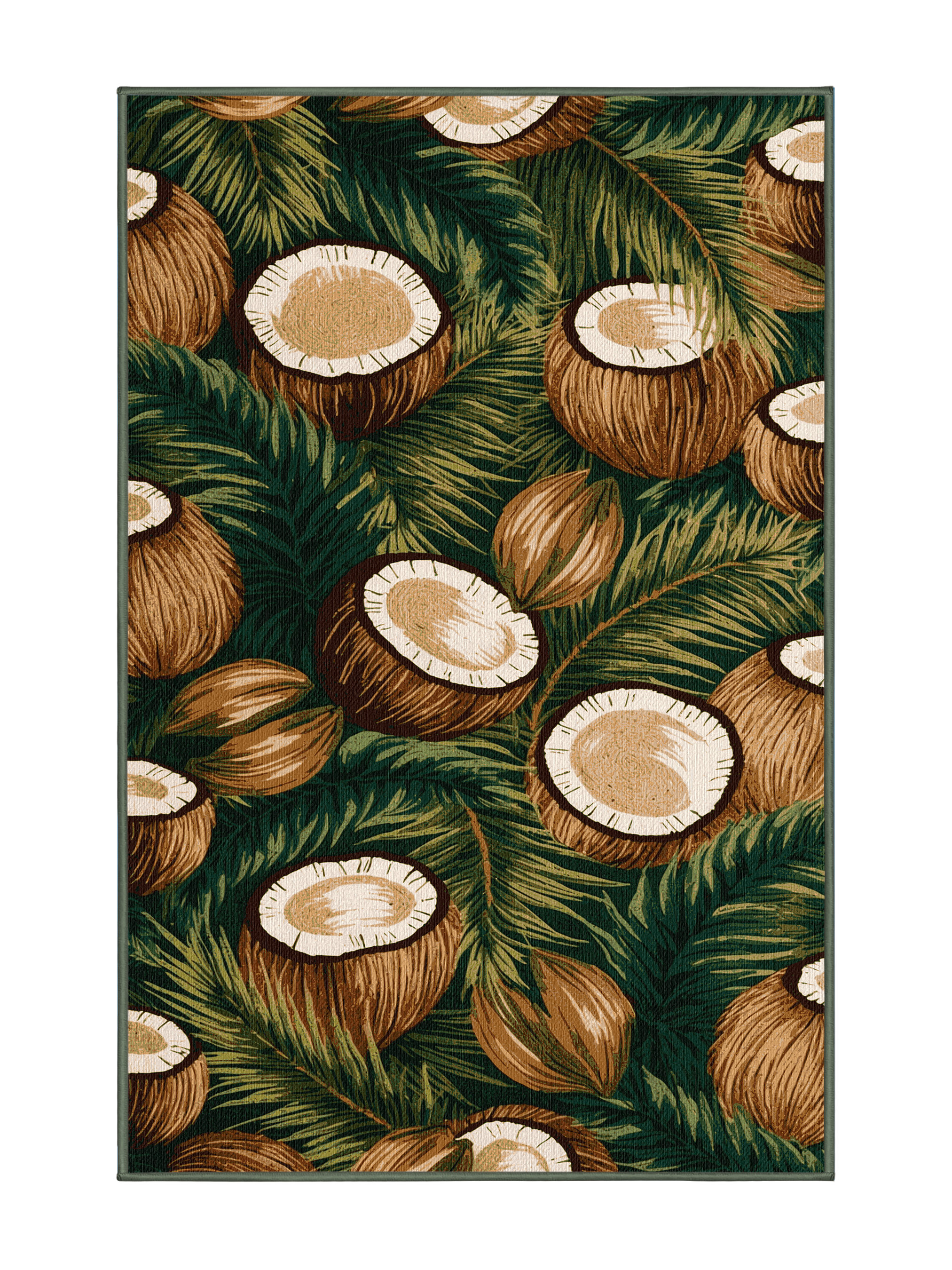 Bayou Breeze Washable Coconut Fruits Area Rug | Wayfair