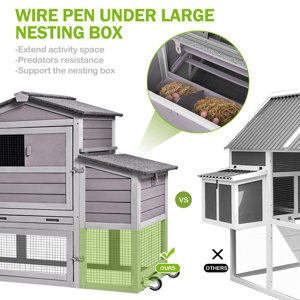Tucker Murphy Pet™ Anabia Chicken Coop With Run Outdoor Hen House With ...